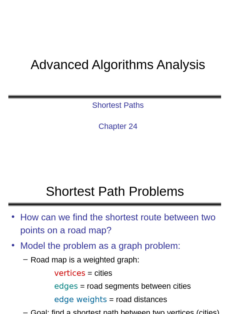 Lecture#4 & 5 Shortest Path (Bellman Ford & Dijkstra) | PDF ...