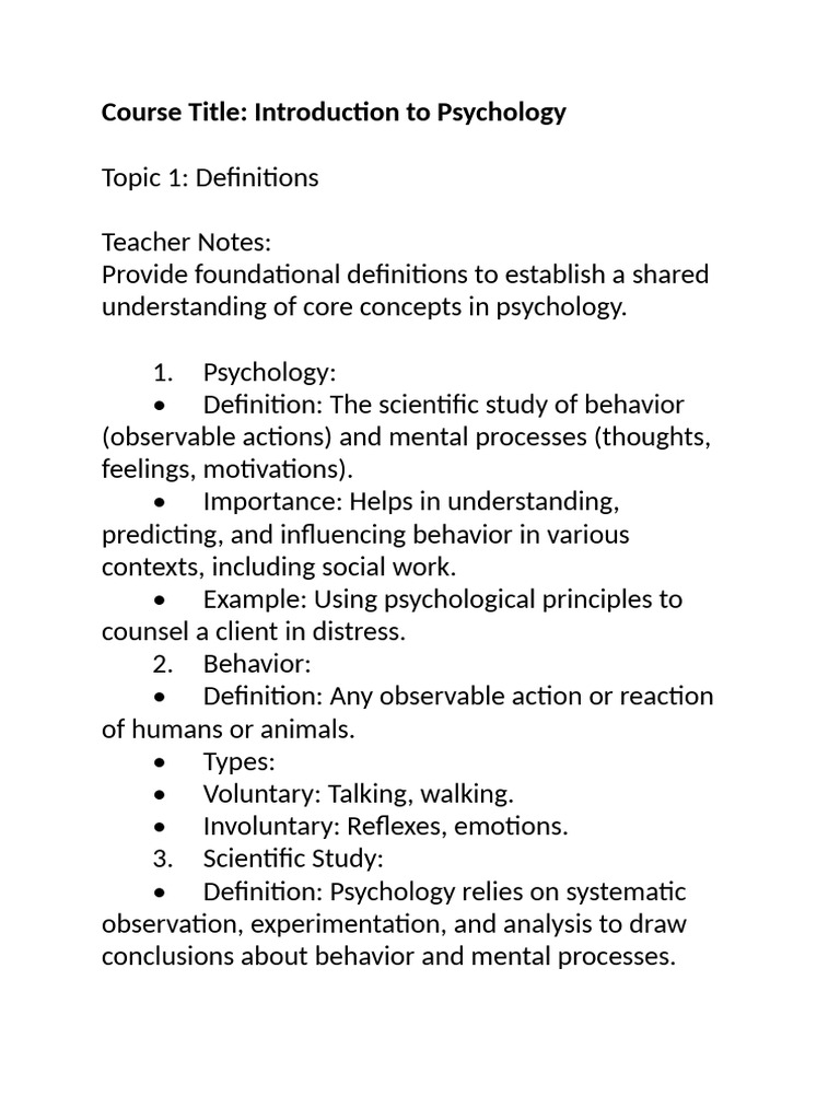 Introduction to Psychology DSW STUDENT HANDOUT | PDF | Psychology ... Introduction to Psychology DSW STUDENT HANDOUT | PDF | Psychology ...