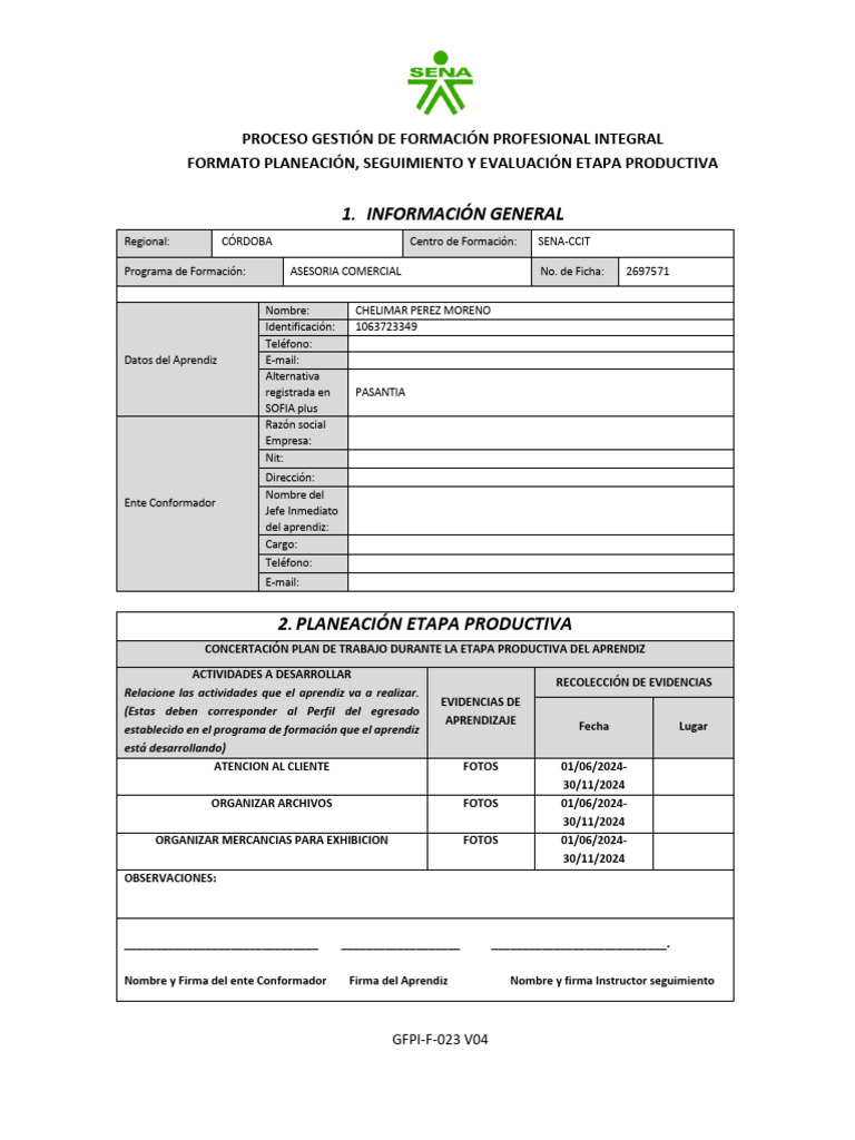 Informe de Evaluación de Chelimar Pérez | PDF | Evaluación