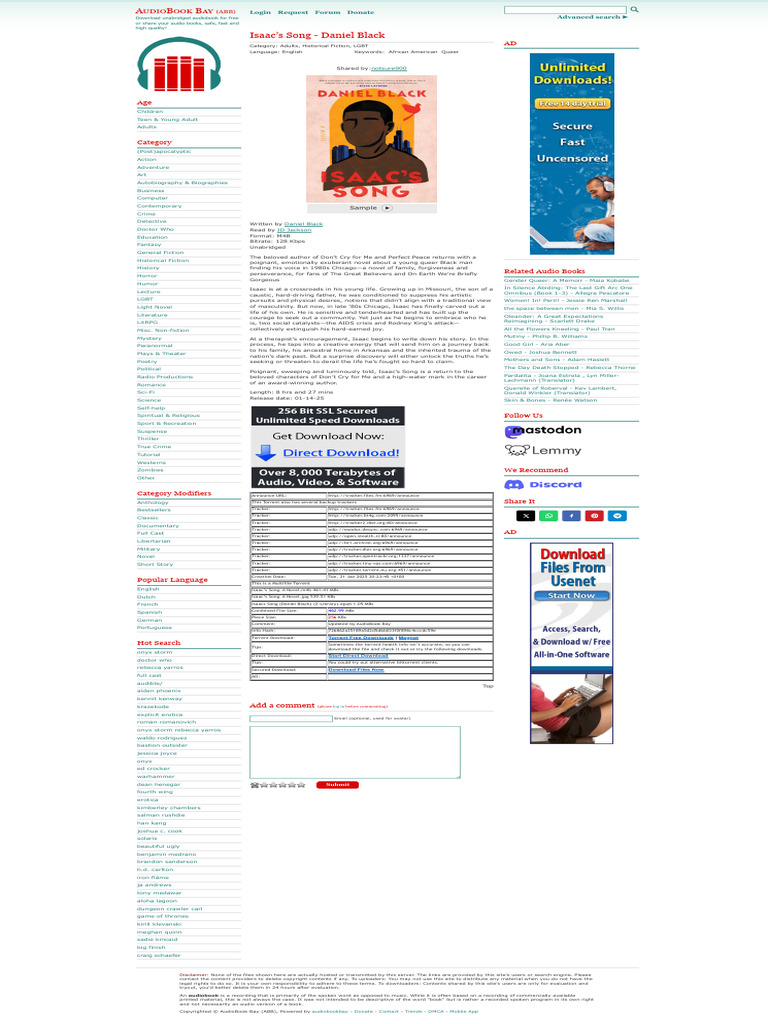 Isaac's Song - Daniel Black Audiobook M4B | PDF | Audiobook