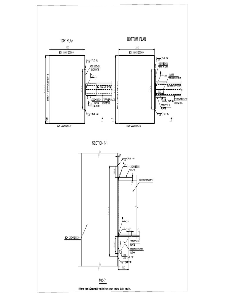 Moment Connection Detail Updated Sketches | PDF | Mechanical ...