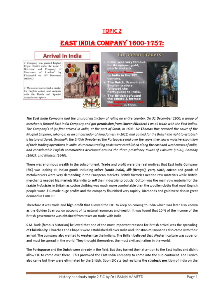 East India Company: Trade & Influence | PDF | East India Company ...