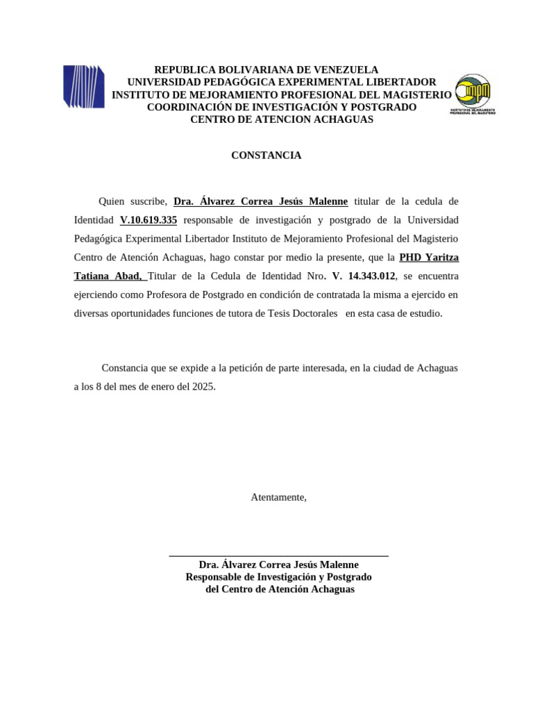 Contancia de Trabajo | PDF