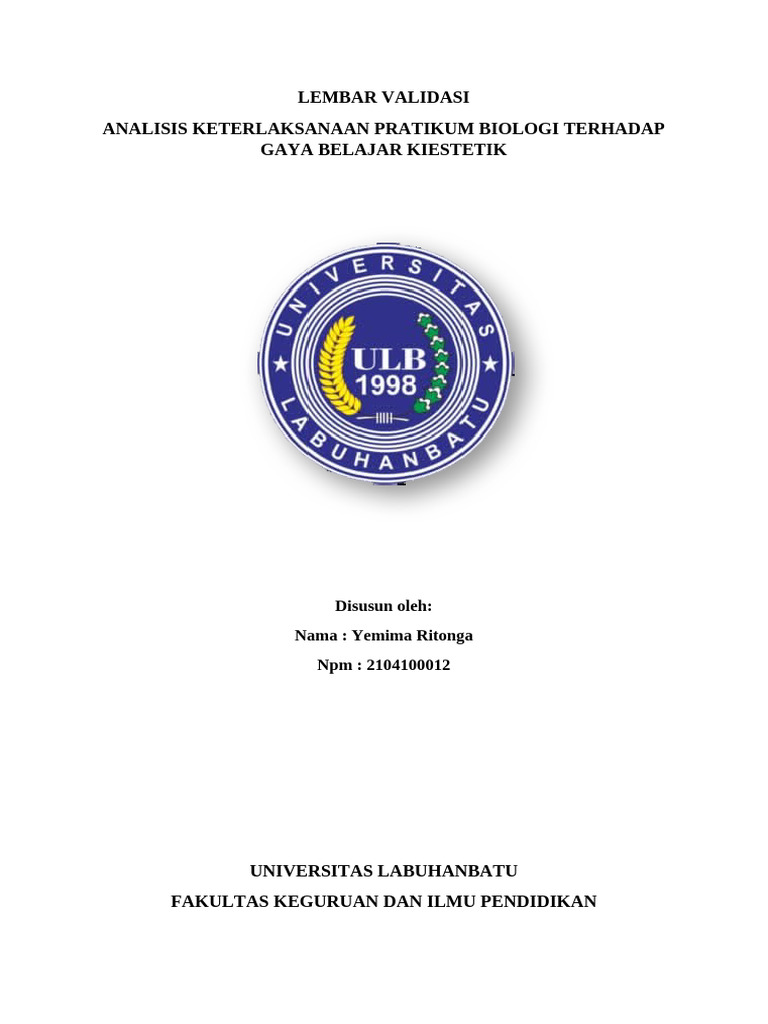 Lampiran Validasi - Yemima | PDF
