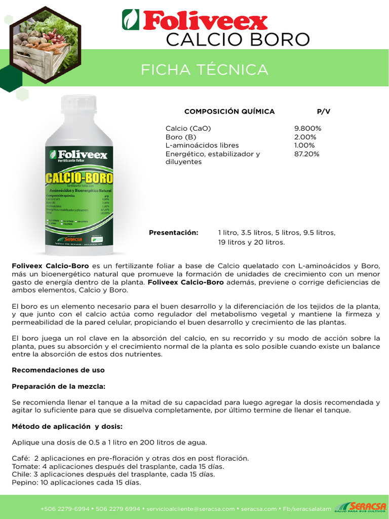 Fertilizante Foliar Calcio-Boro | PDF