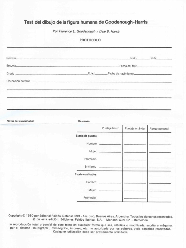 Goodenough Harris Protocolo Completo | PDF
