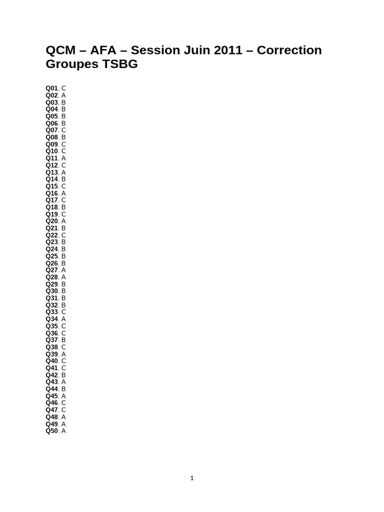 QCM Correction | PDF