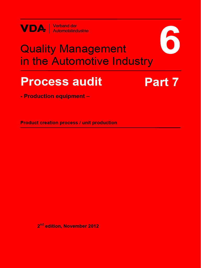 VDA Band 06.7 Process Audit Part 7 | PDF | Audit | Evaluation