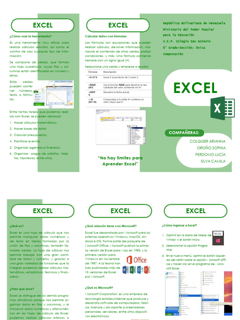 TRIPTICO EXPO | PDF | Microsoft Excel | Microsoft