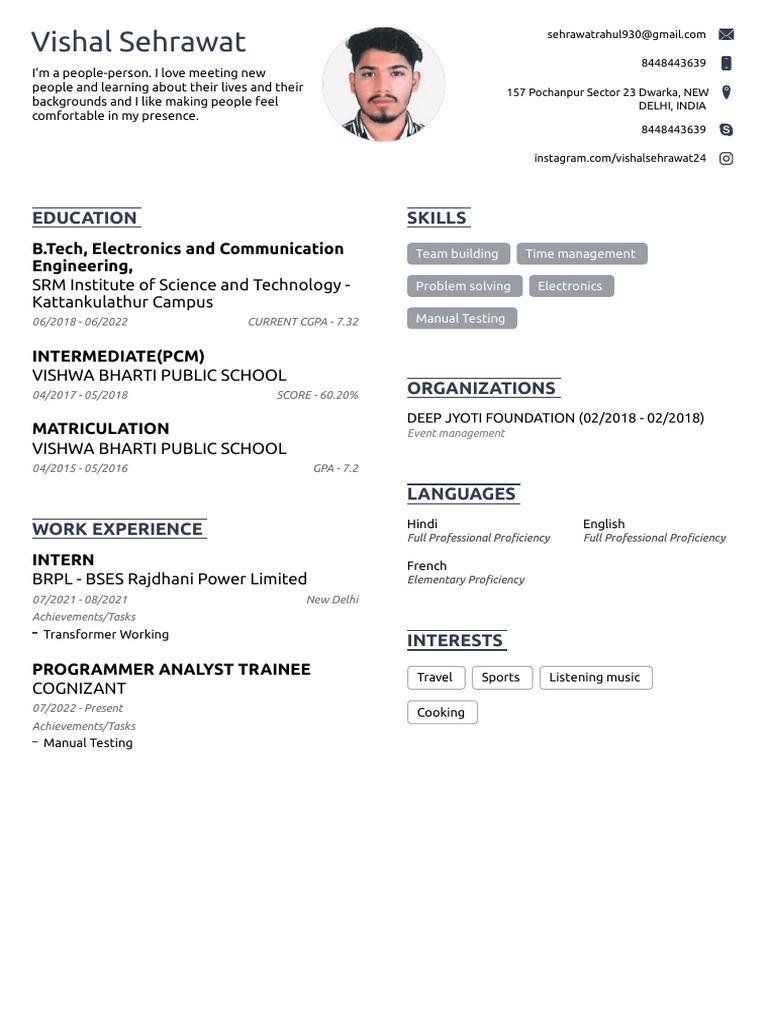 Vishal's Resume | PDF