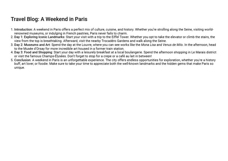 Travel Blog | PDF