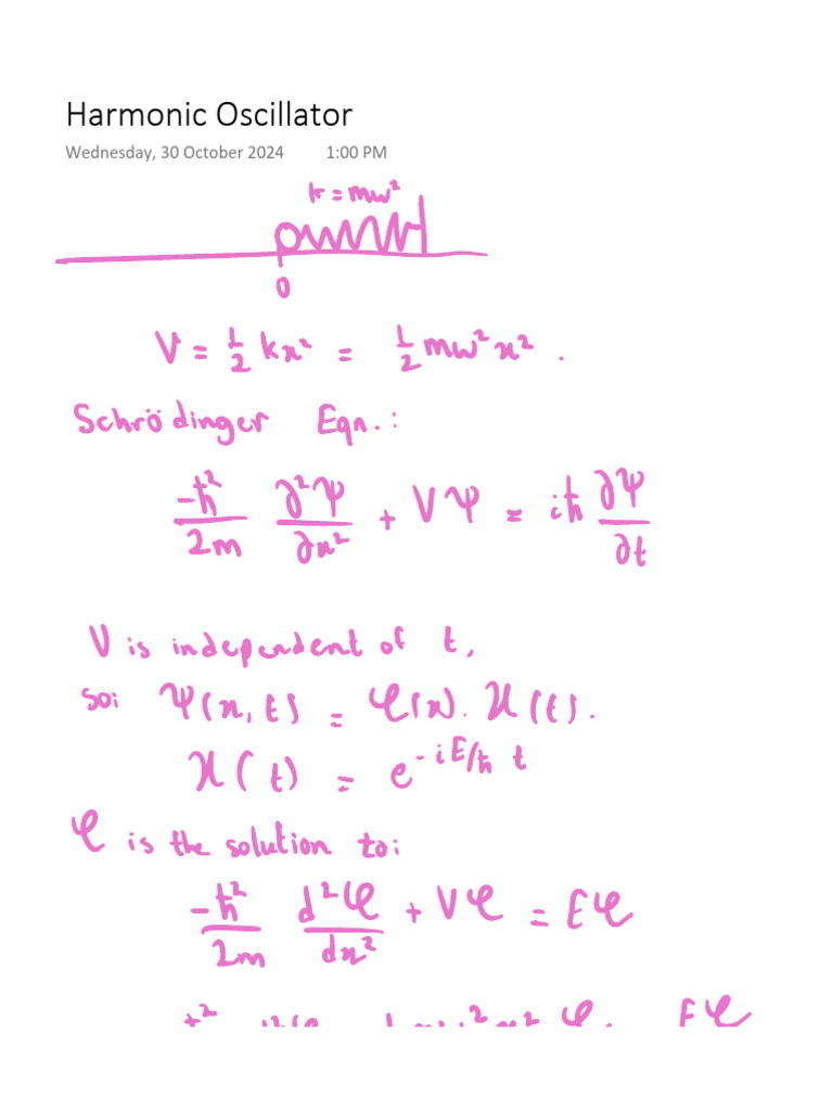 Harmonic Oscillator | PDF
