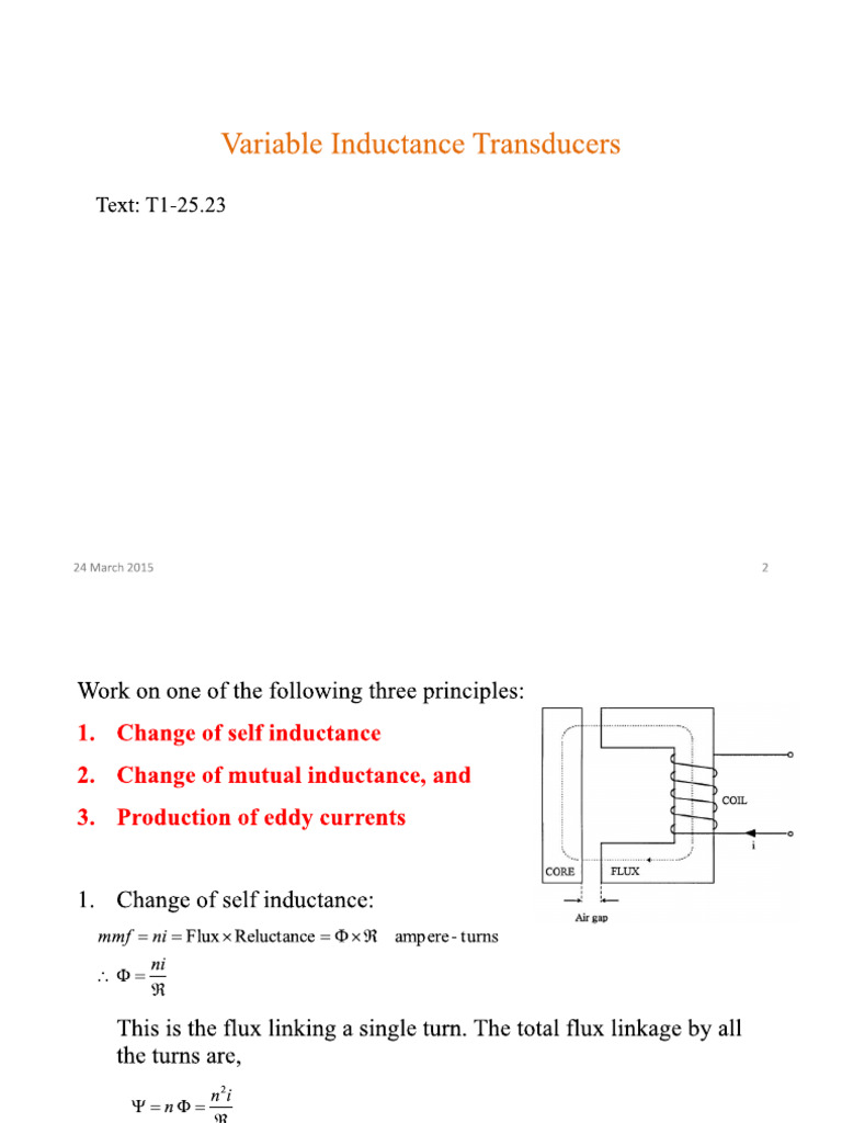 Variable Inductance And Capacitance Transducers Pdf