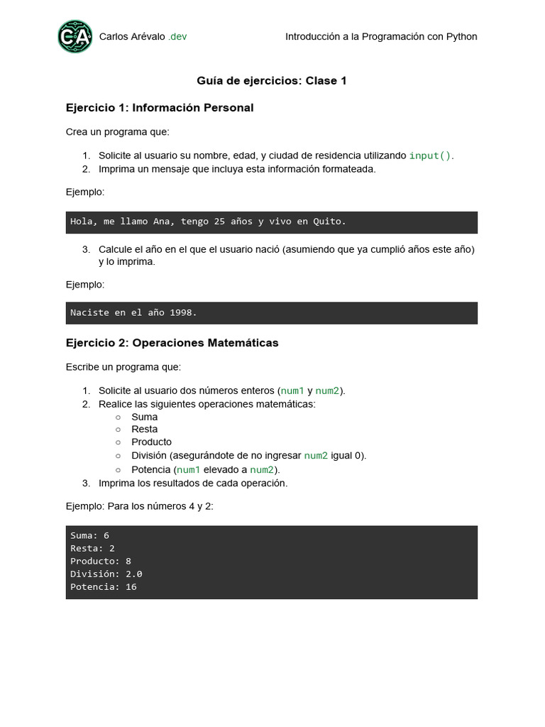 Ejercicios de Programación en Python | PDF | Kilogramo | Matemáticas