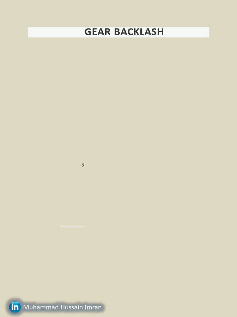 Gear Backlash | PDF | Gear | Kinematics