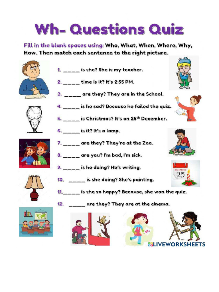 WH Questions Quinto Grado | PDF