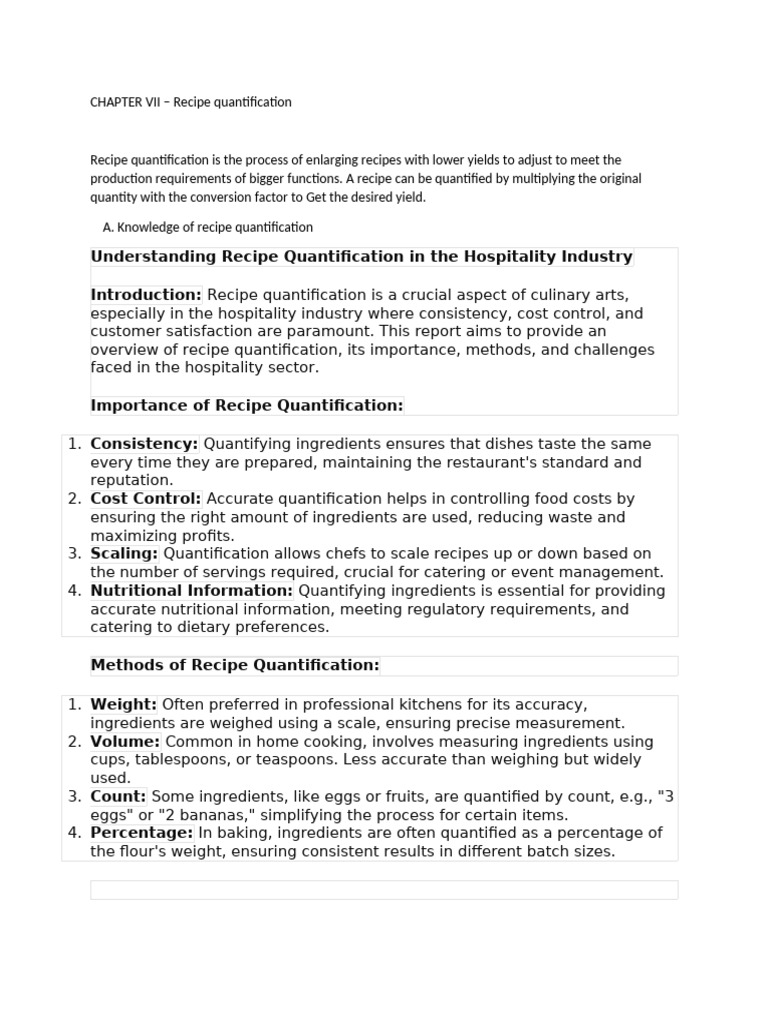 Recipe-quantification | PDF | Recipe | Accuracy And Precision
