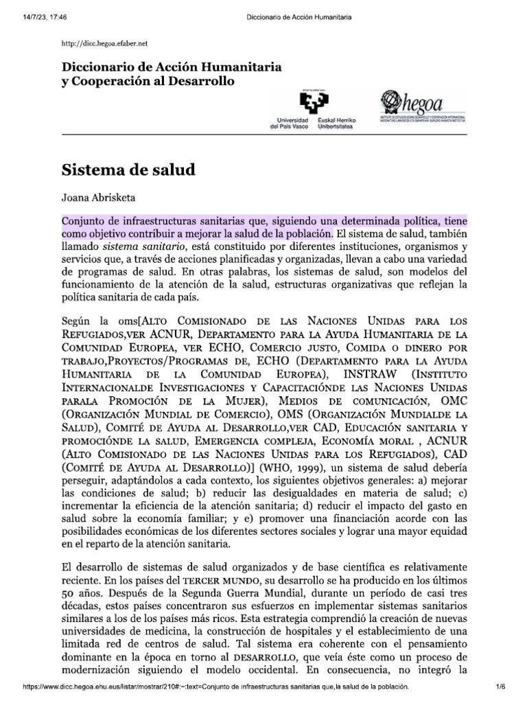 1 Que Es Un Sistema de Salud | PDF