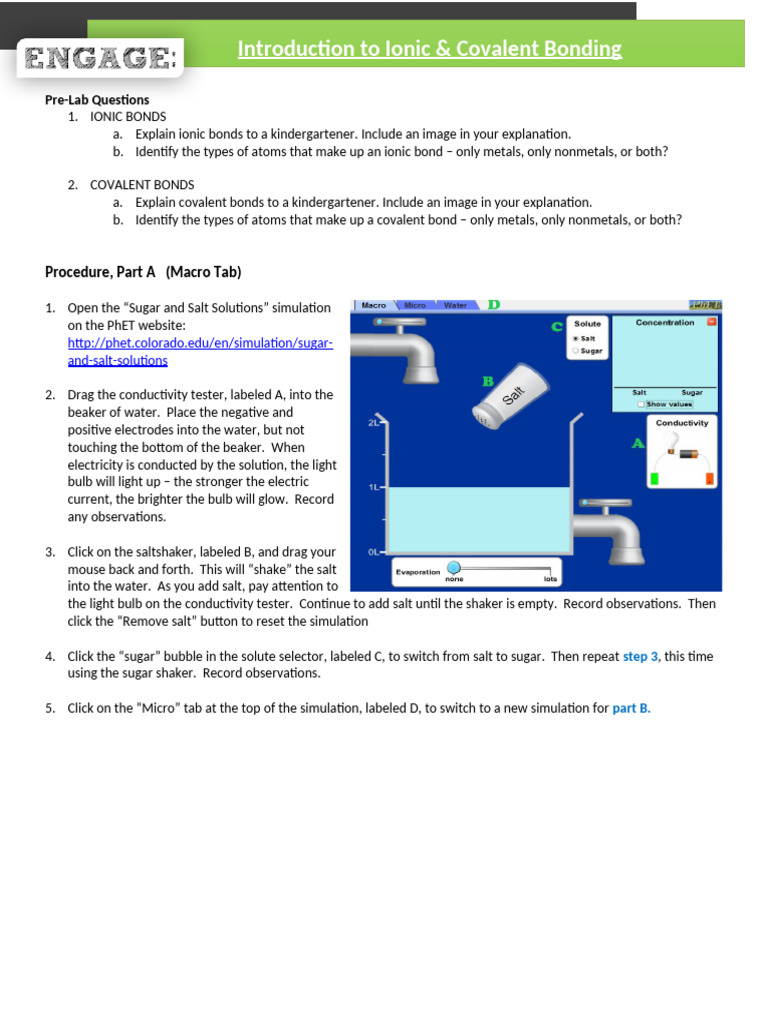 Ionic vs Covalent Bonds Lab Guide | PDF | Sodium Chloride | Chemical Bond