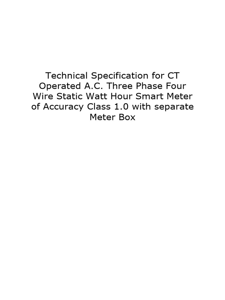 CT Operated Tri-Vector Smart Meter Specs | PDF | Alternating Current ...