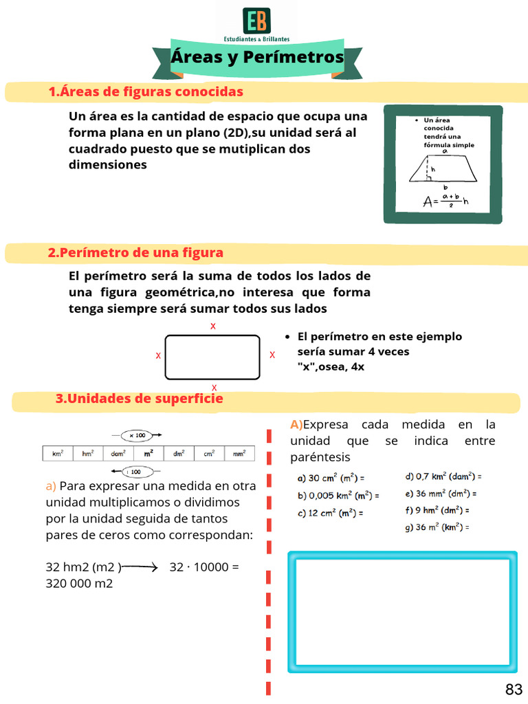 Sesion 13 Ã Reas y Perã Metros | PDF | Triángulo | Rectángulo