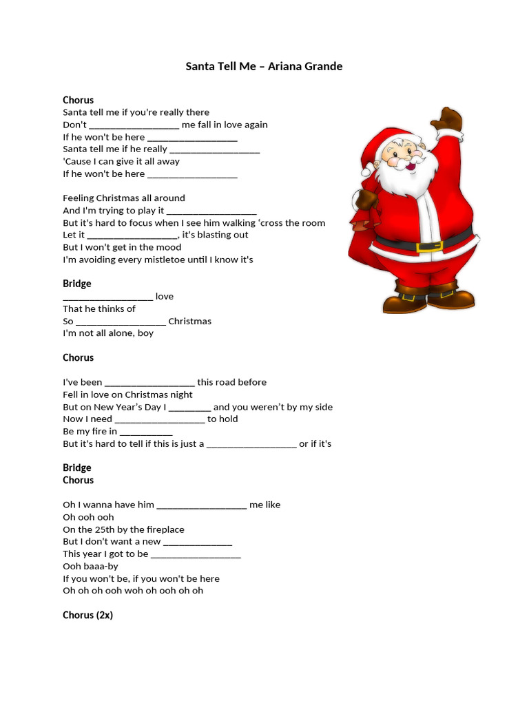 santa-tell-me-ariana-grande-christmas-song-gap-filling-exercise_154874 ...