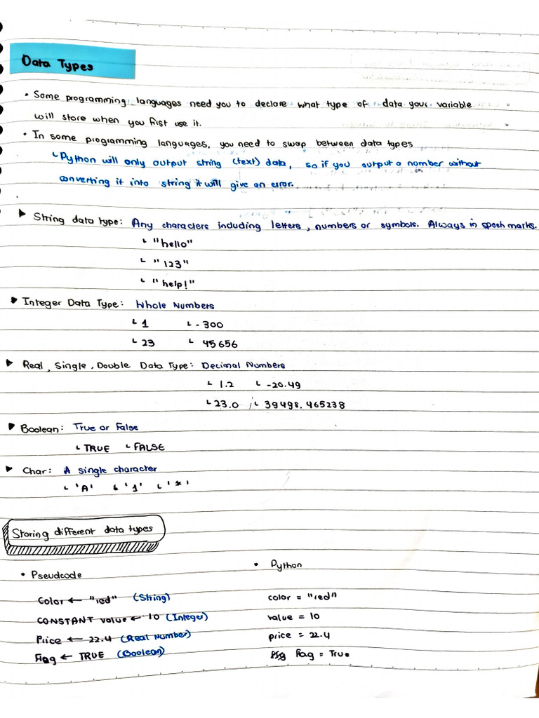 Unit 8.2 _ Data Types _ Programming _ Chapter 8 | PDF
