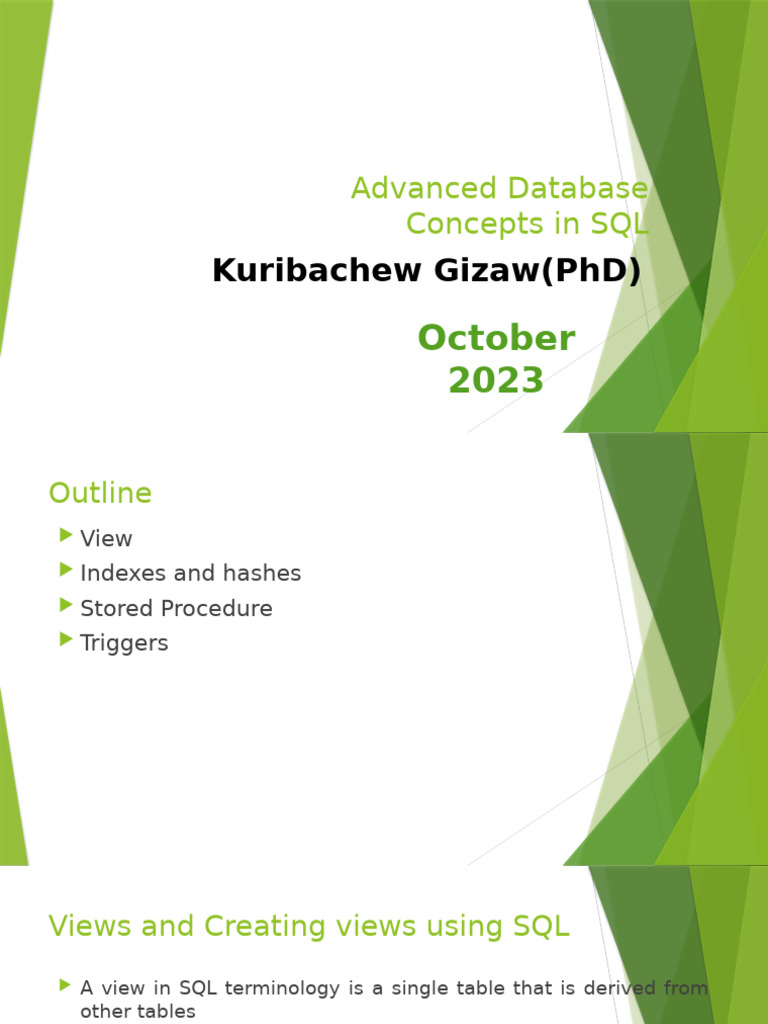 View Index Stored Procedure and Trigger | PDF | Database Index | Sql