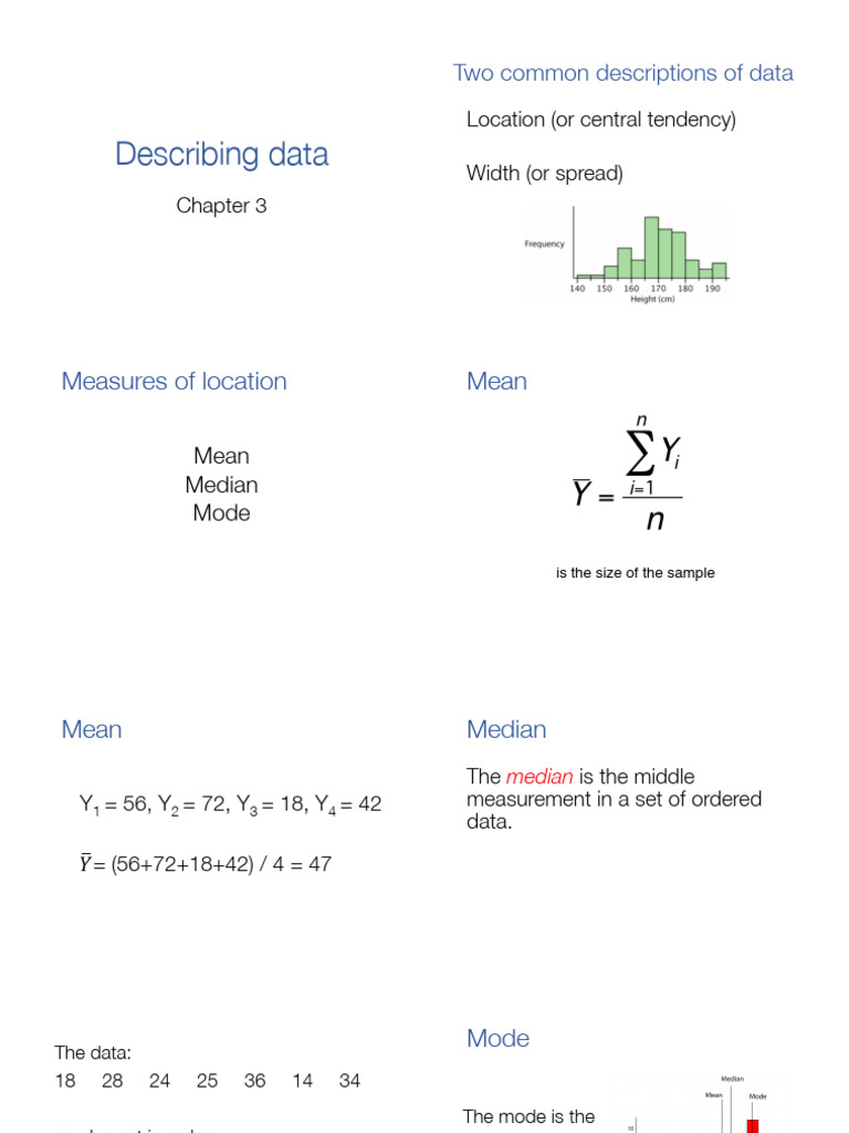 3. Describing data | PDF | Standard Deviation | Variance