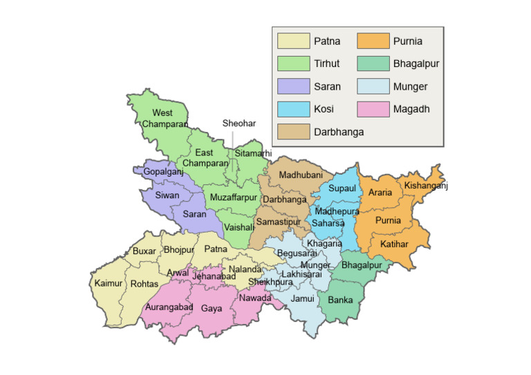 Bihar Administrative Divisions Map | PDF