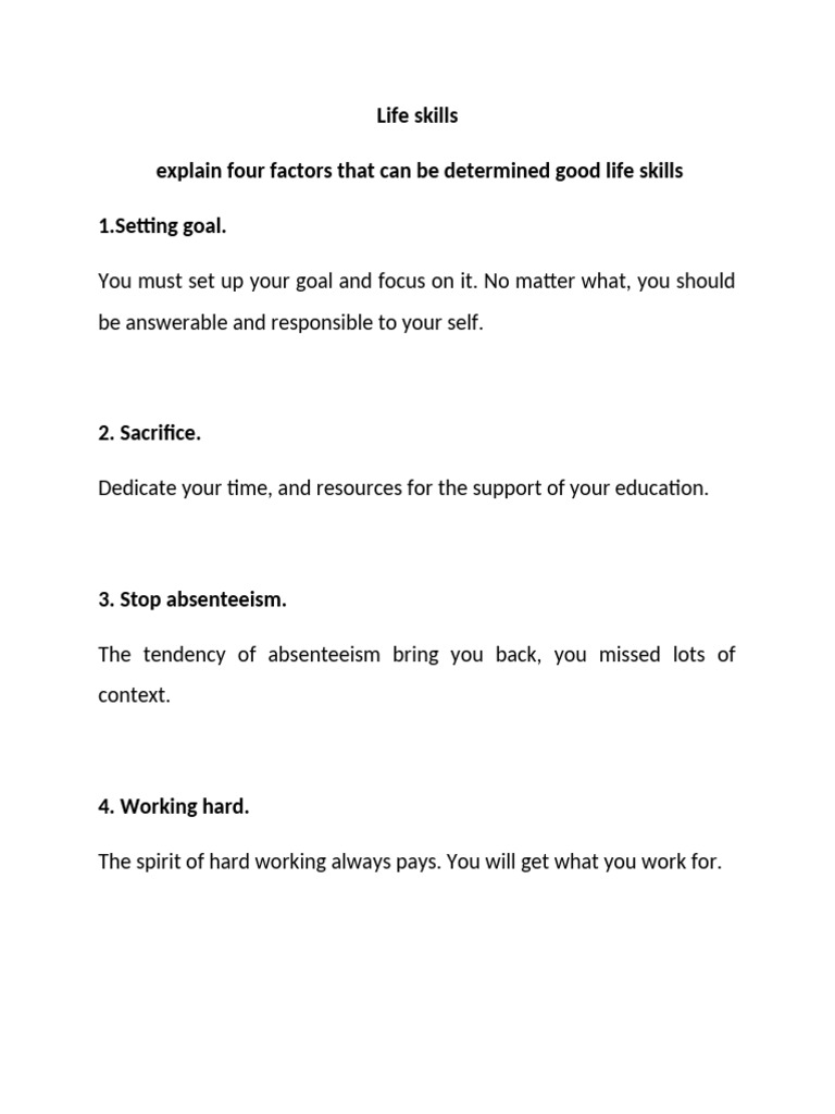 Life Skills (1) | PDF