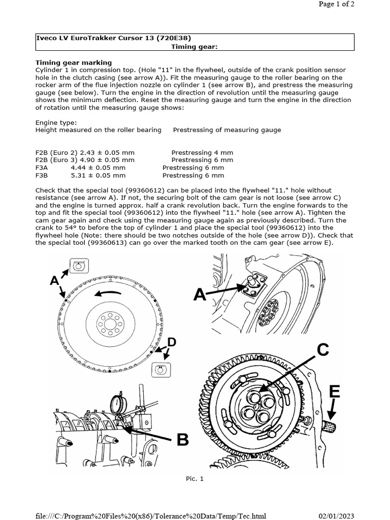 Timing Gear Marking for Iveco Engines | PDF