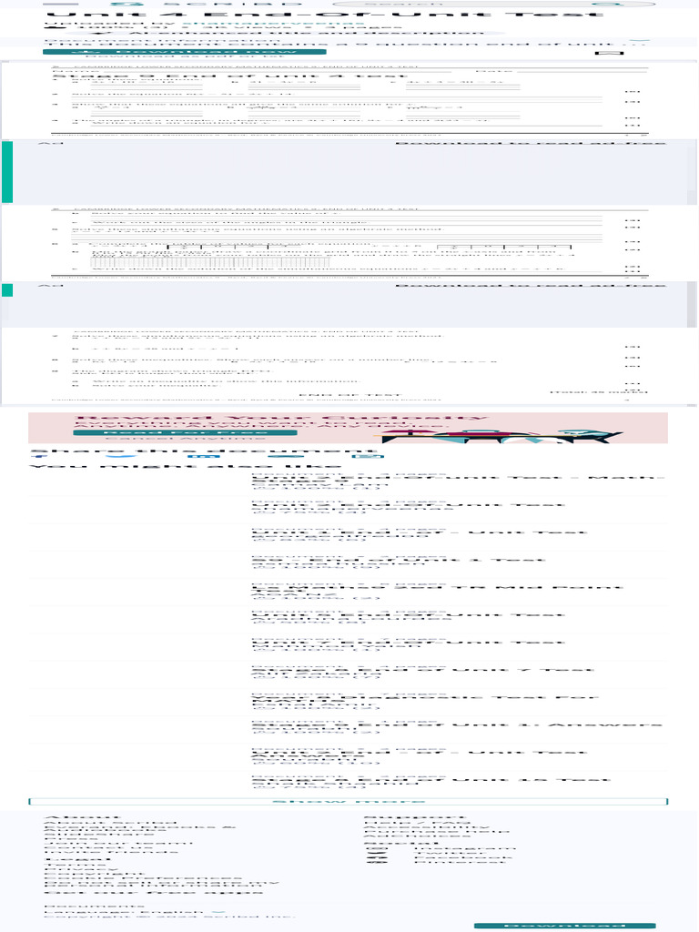 Unit 4 End-Of-Unit Test PDF Equations Mathematics | PDF | Equations ...