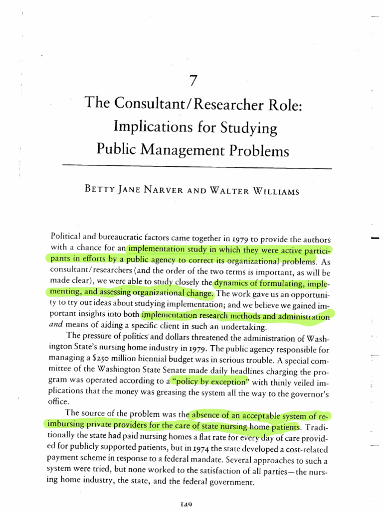 Consultant Reseaecher Role Chapter 7 | PDF