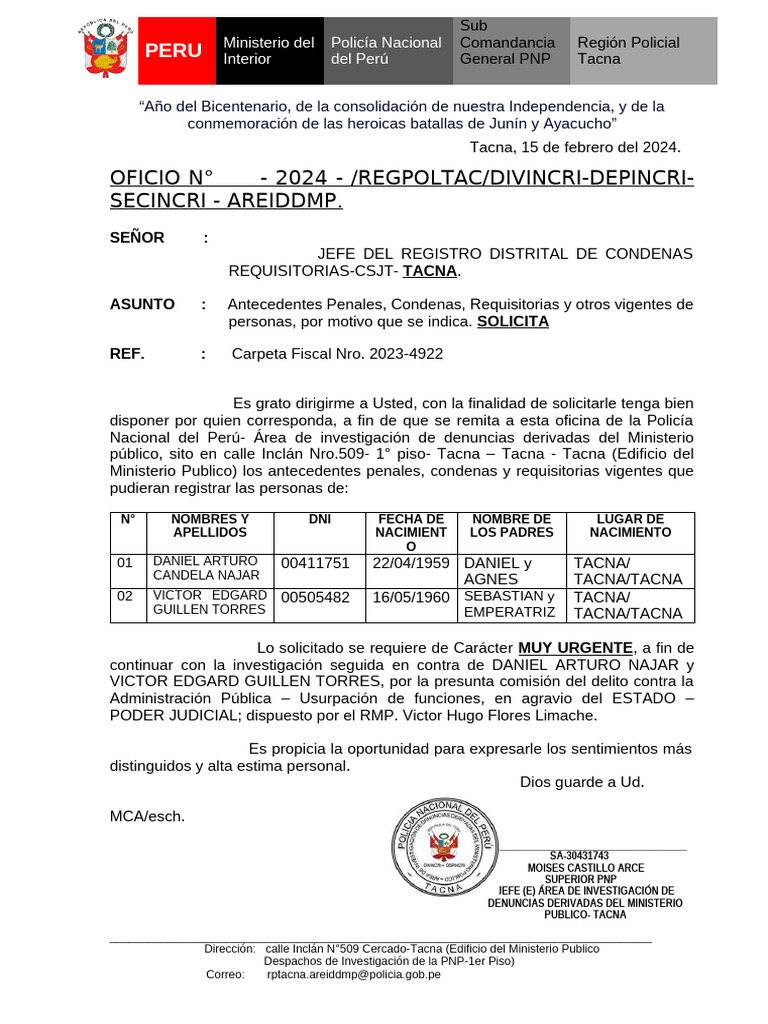 Solicitud de Certificados Penales | PDF | Perú | Justicia penal