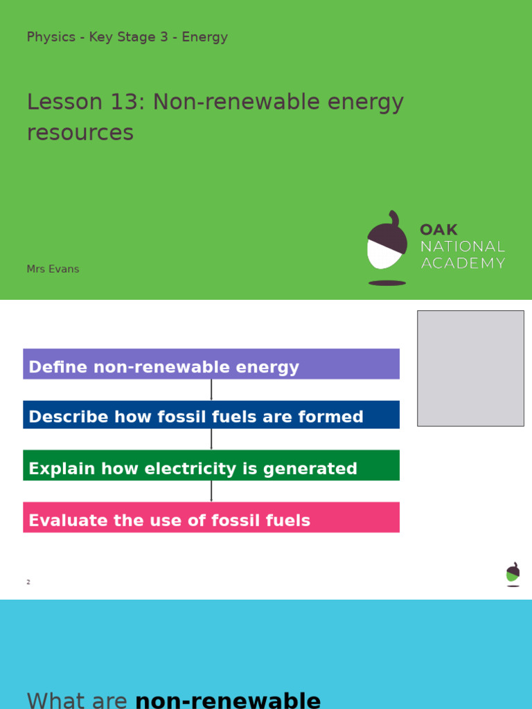 Non-Renewable Energy Resources - Presentation | PDF | Steam | Boiler
