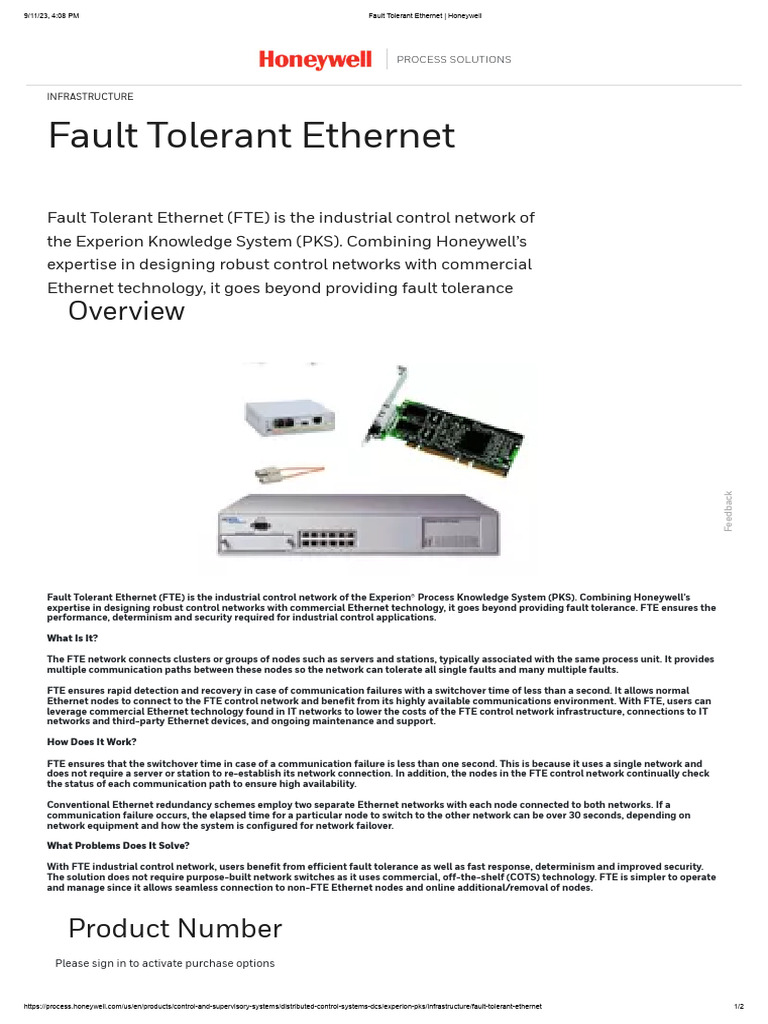 Fault Tolerant Ethernet - Honeywell | PDF | Computer Network | Fault Tolerance