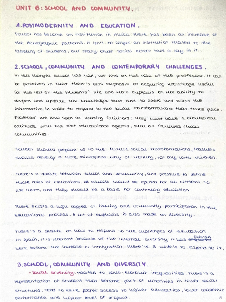 Unit 6 School and Community | PDF