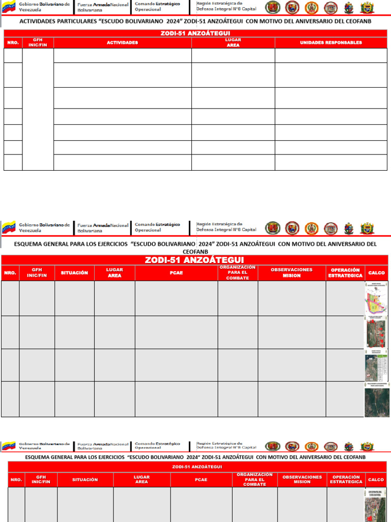 ZODI ANZOATEGUI OPERACION ANIVERSARIO CEOFANB (11SEP24) ADI | PDF ...