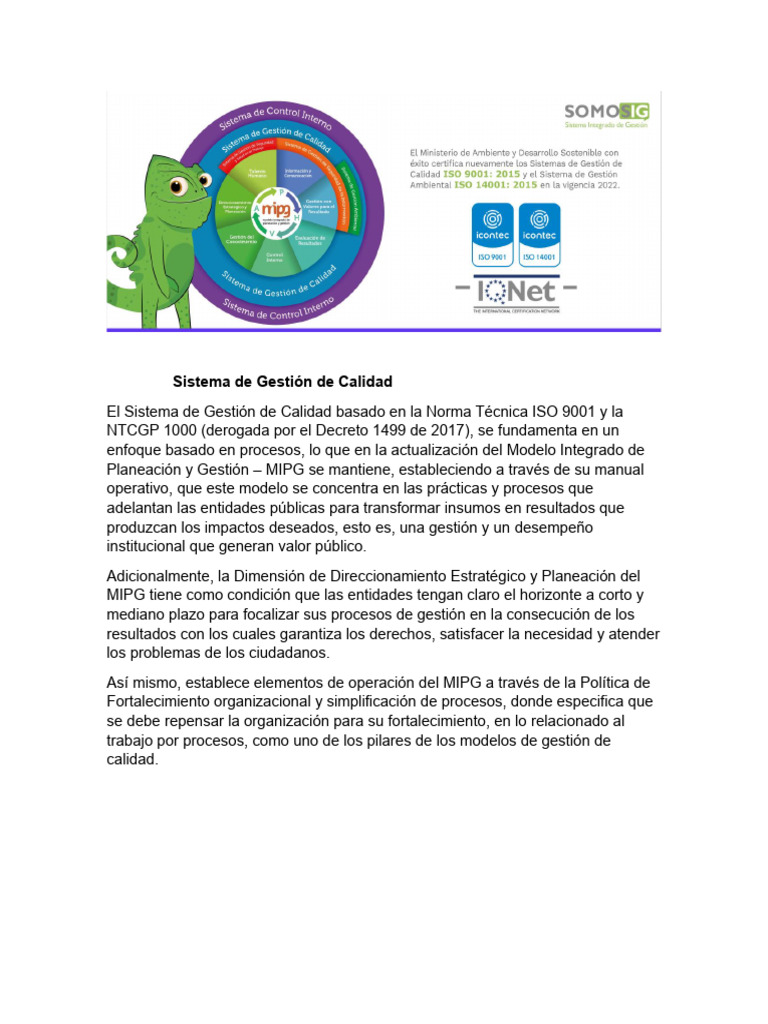 Sistema De Gestión De Calidad 2 Pdf