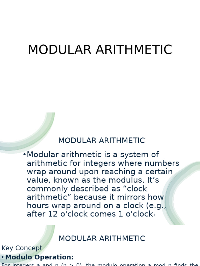 Modular Arithmetic | PDF Modular Arithmetic | PDF