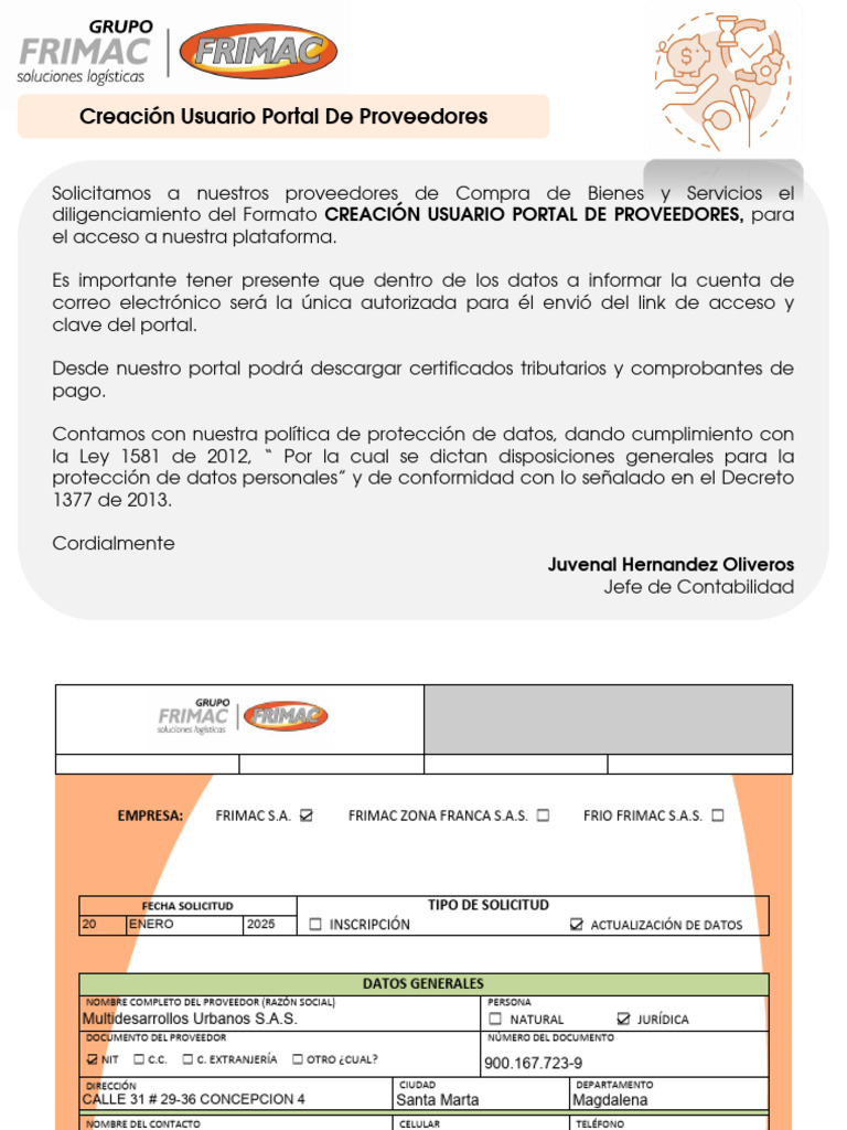 Creación Portal de Proveedores | PDF