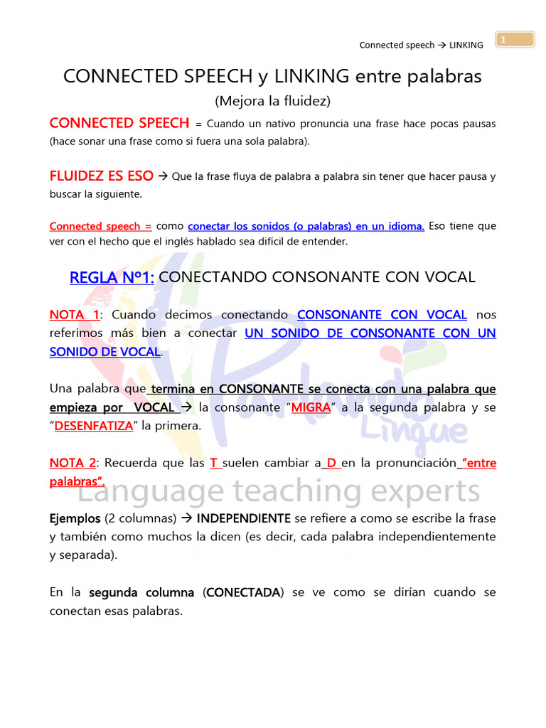 Ejemplos de Connected Speech y Linking | PDF | Vocal | Lexicografía