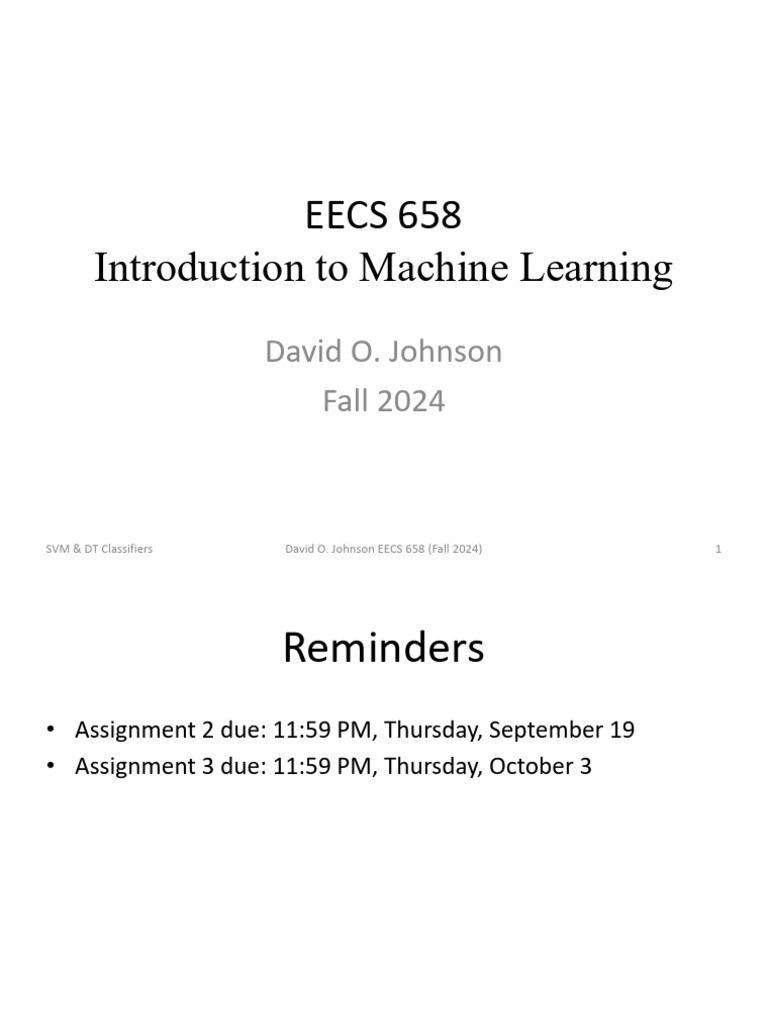 5 - (9-12) SVM & DT Classifiers | PDF | Support Vector Machine | Statistical Classification