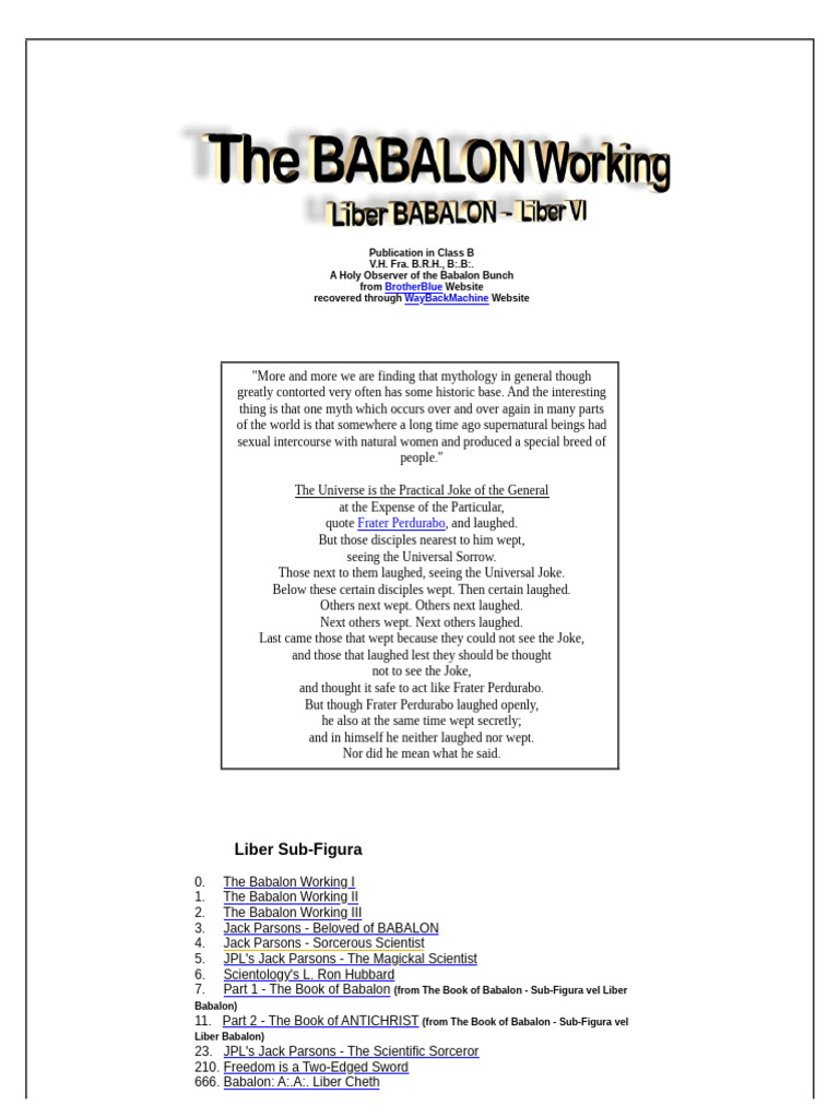 Mystical Myths and Babalon Lore | PDF | Aleister Crowley | Rituals