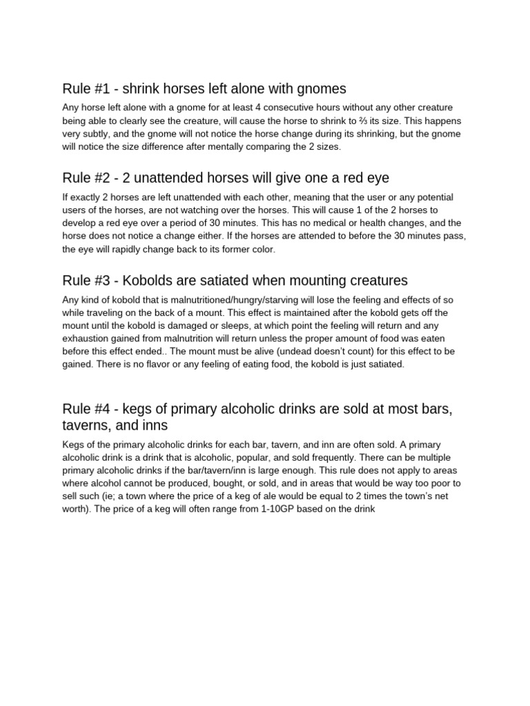 Wierd Rules | PDF