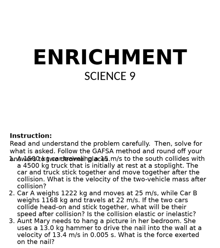 Enrichment (Science 9) | PDF