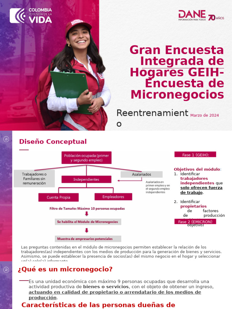 Geih-Emicron - Temática - Reentrenamiento - Marzo 2024 | PDF | Salario | Metodología de encuesta