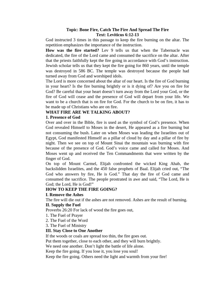 Keep God's Fire Alive | PDF | Elijah | Bible Content