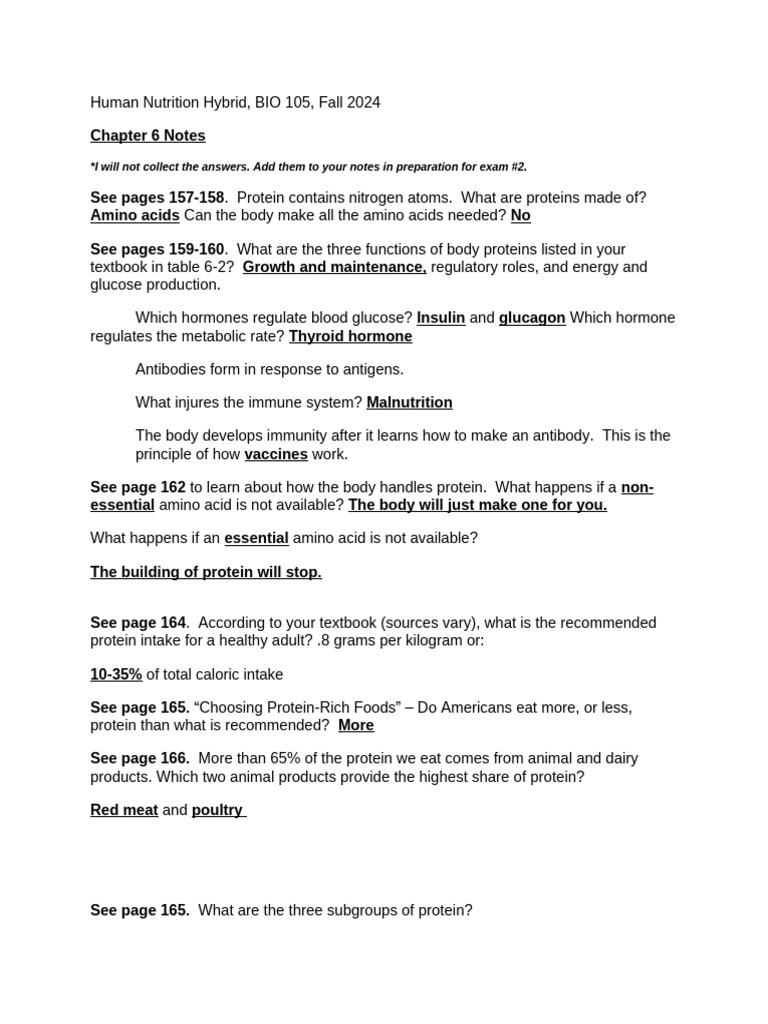 Chapter 6 Handout - Fall 2024 | PDF | Food Allergy | Allergy